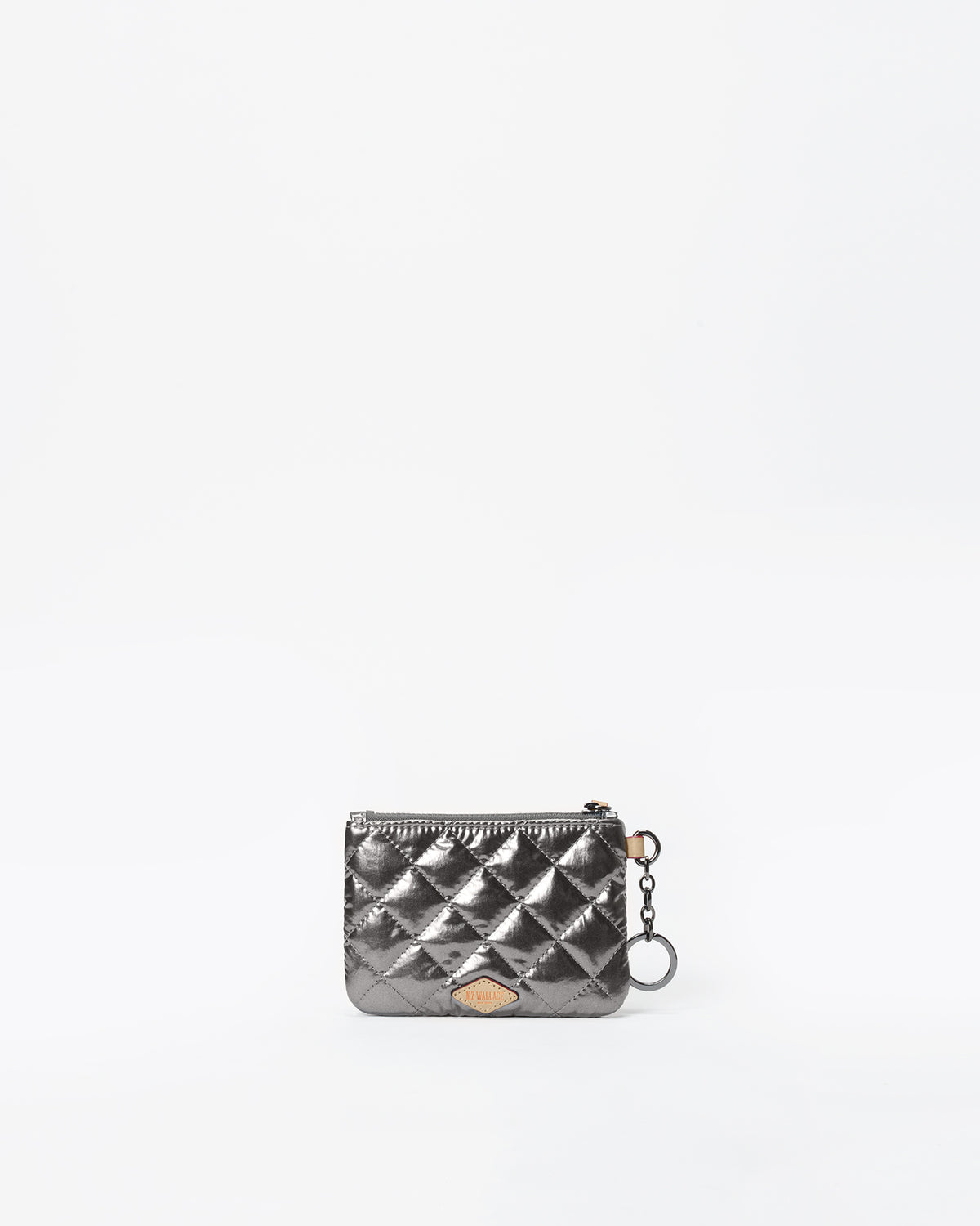 Pewter Metallic Flat Metro Key Pouch