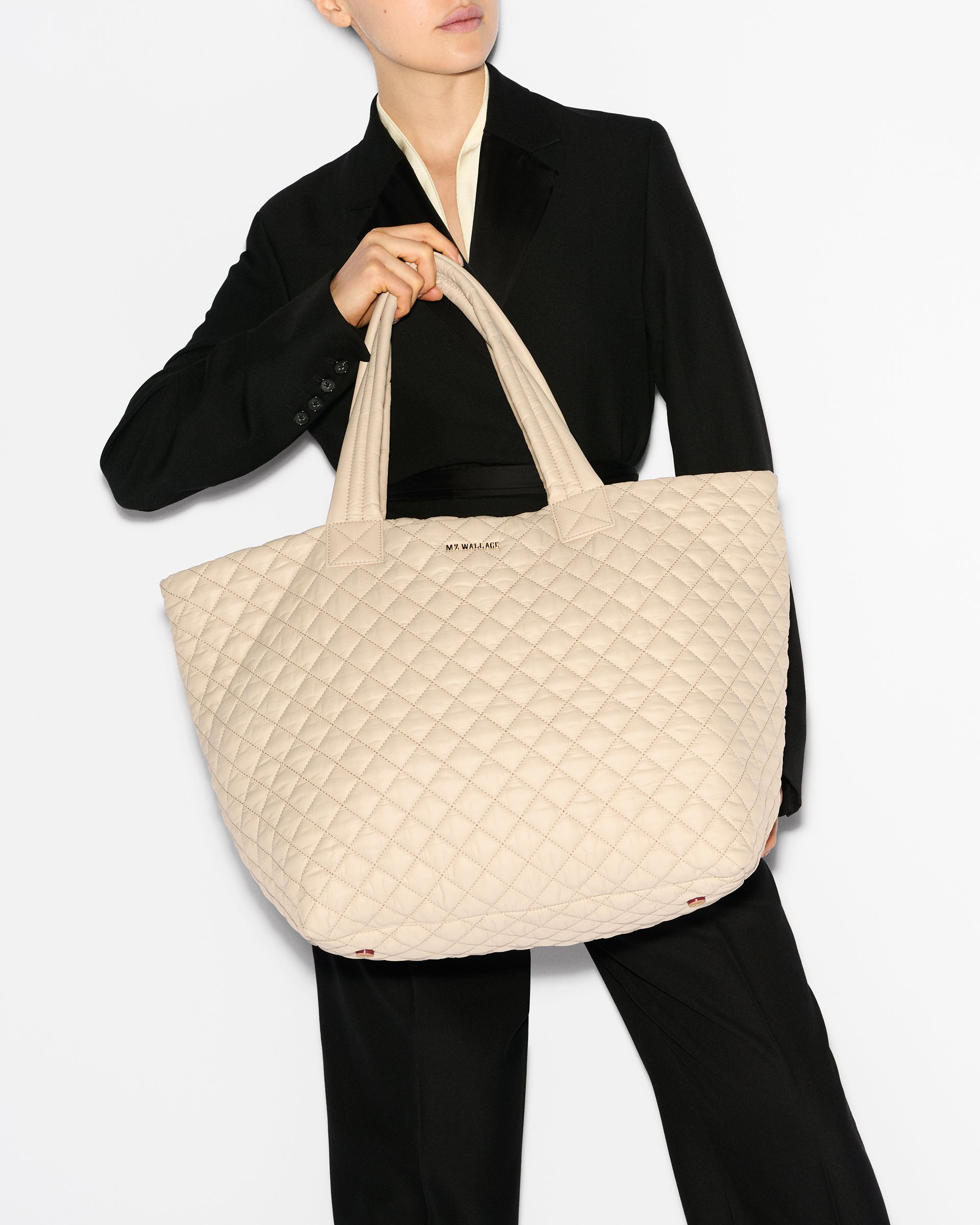 MZ Wallace Buff Ivory Large Metro Tote Bag Deluxe - Luxury Tote ...