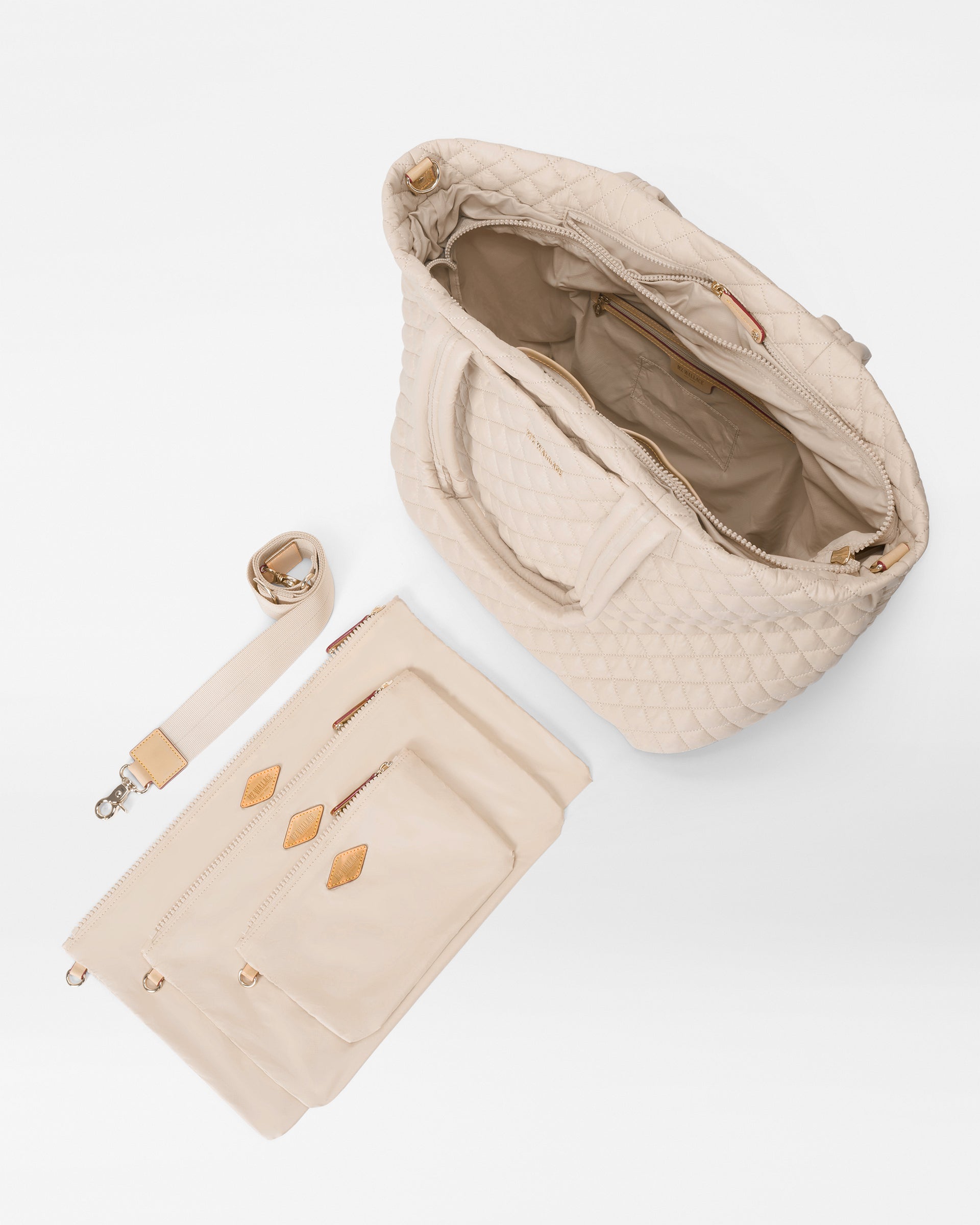 MZ Wallace Buff Ivory Large Metro Tote Bag Deluxe - Luxury Tote ...