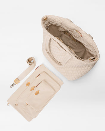 MZ Wallace Buff Ivory Large Metro Tote Bag Deluxe - Luxury Tote ...