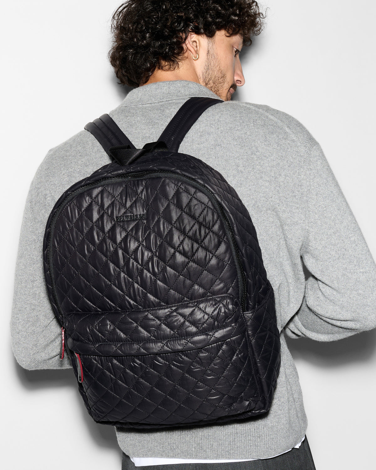 Lightweight Black Quilted Backpack | MZ Wallace