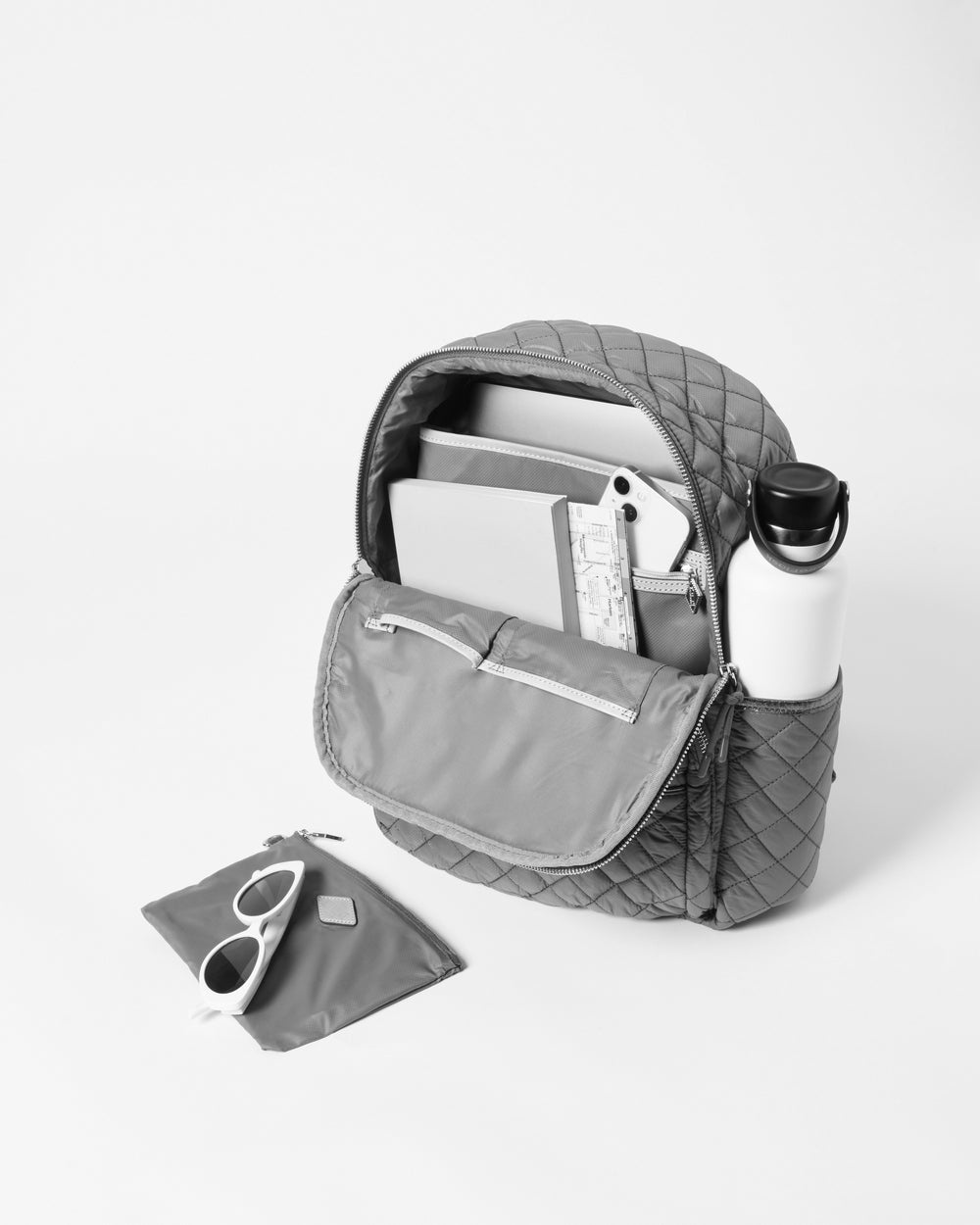 Crosby Quilted Backpack in Black | MZ Wallace