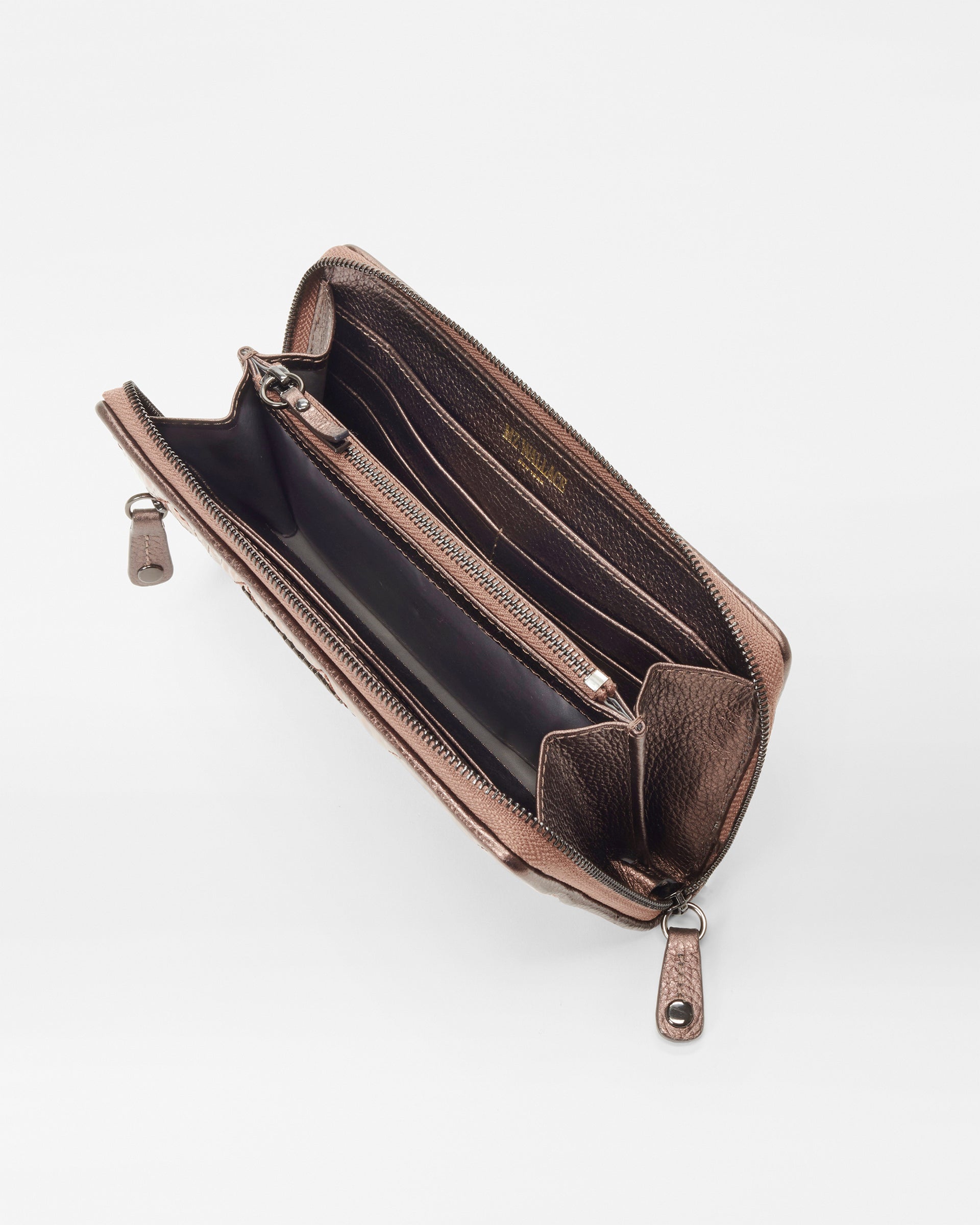 Copper Metallic Lacquer Crosby Long Wallet