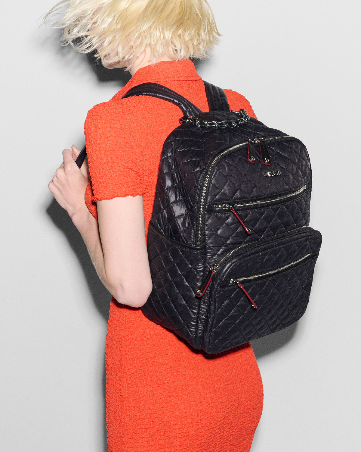 Quilted Black Nylon Backpack | MZ Wallace