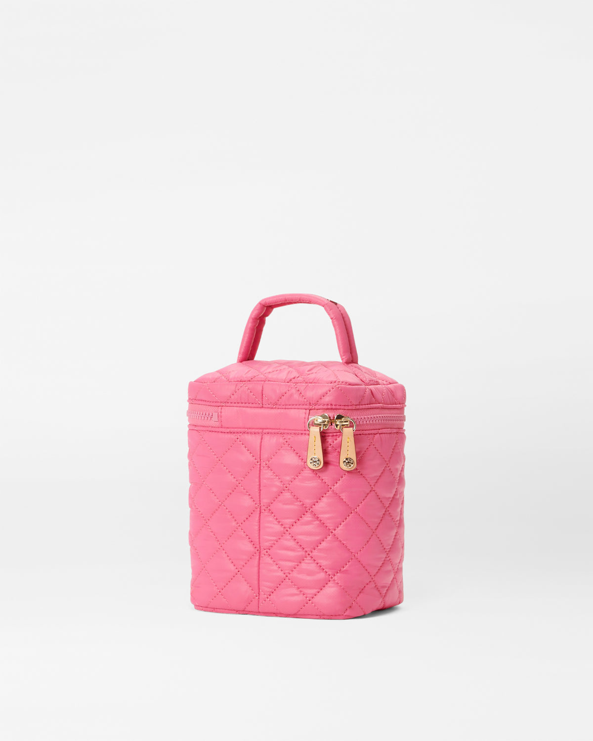 Large Vanity Quilted Makeup Bag in Flamingo | MZ Wallace