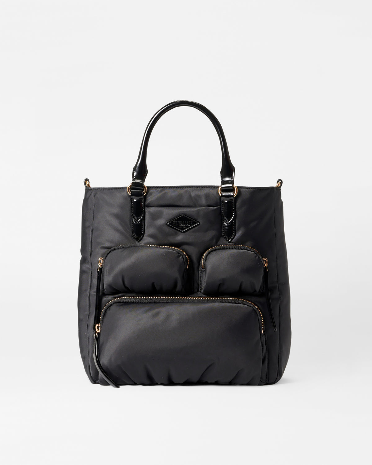 Chelsea Small Top Handle Nylon Shoulder Bag in Black | MZ Wallace