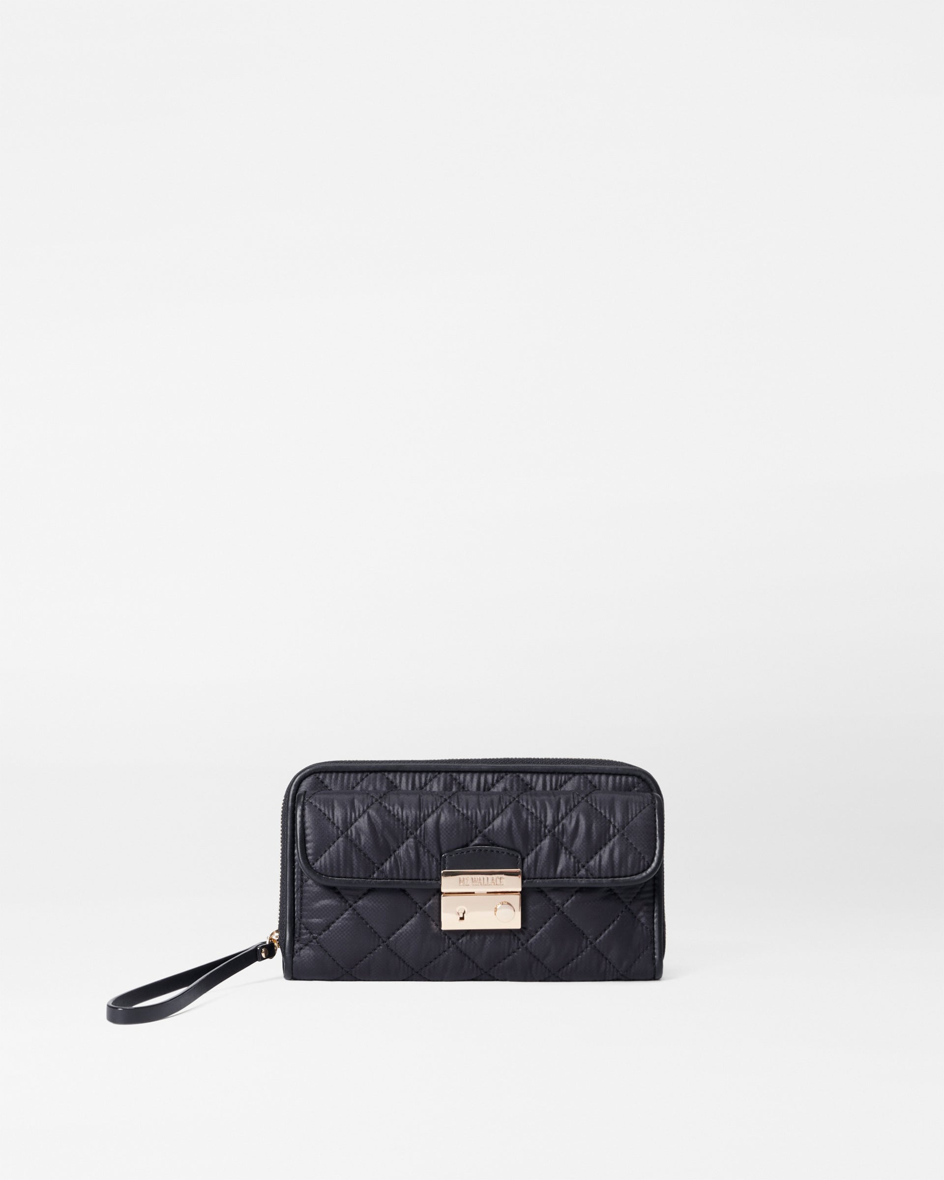 MZ Wallace Black Crosby Lock Wristlet Wallet - Luxury Women's Wristlet ...