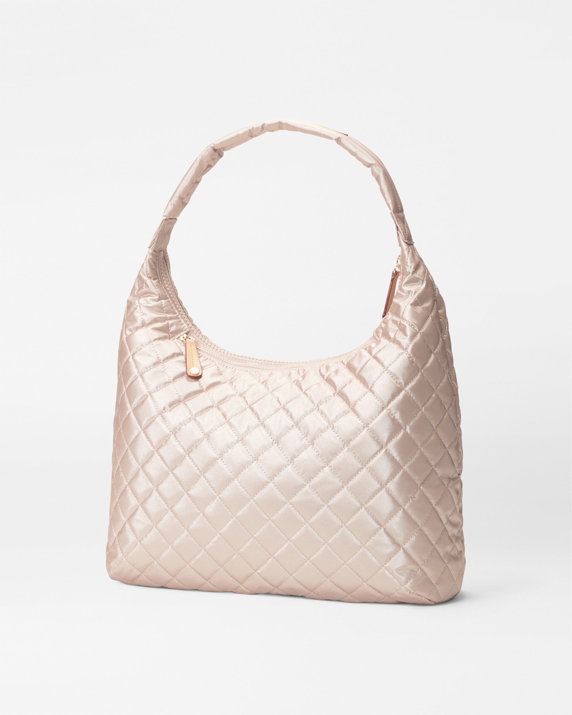 Pale Rose Gold Metallic Large Metro Shoulder Bag II