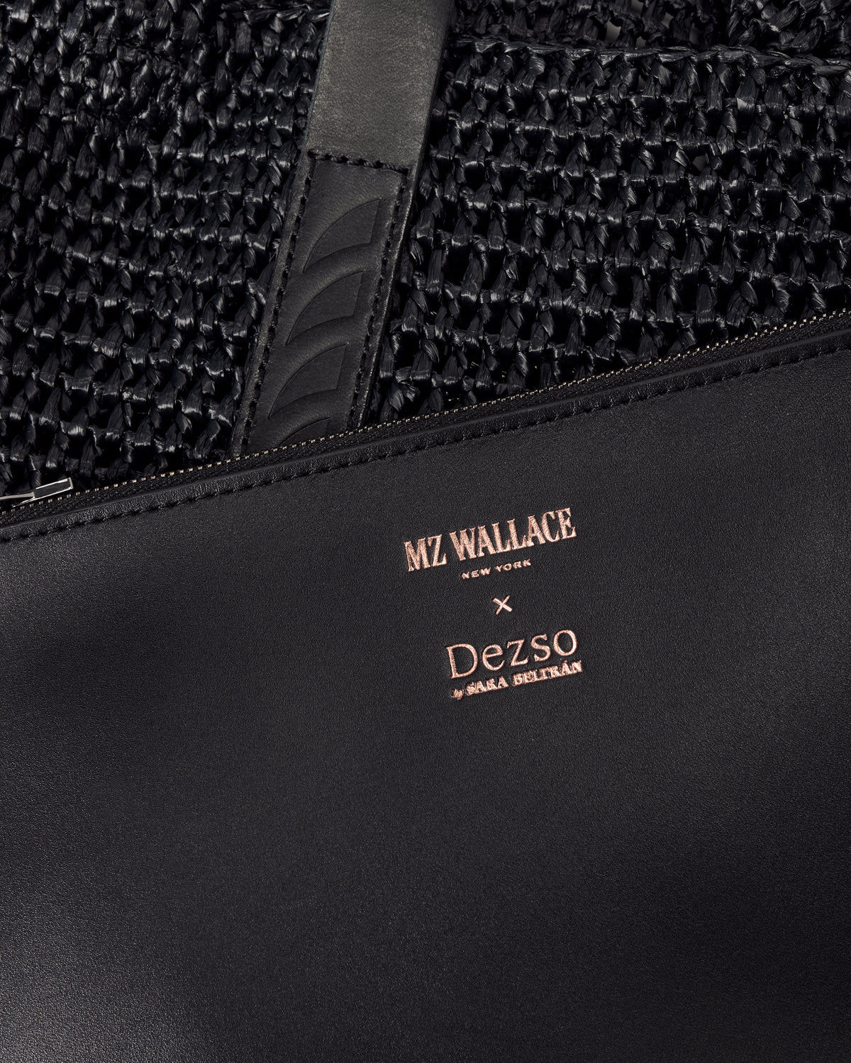 Dezso Black Crochet Finn Crochet Tote