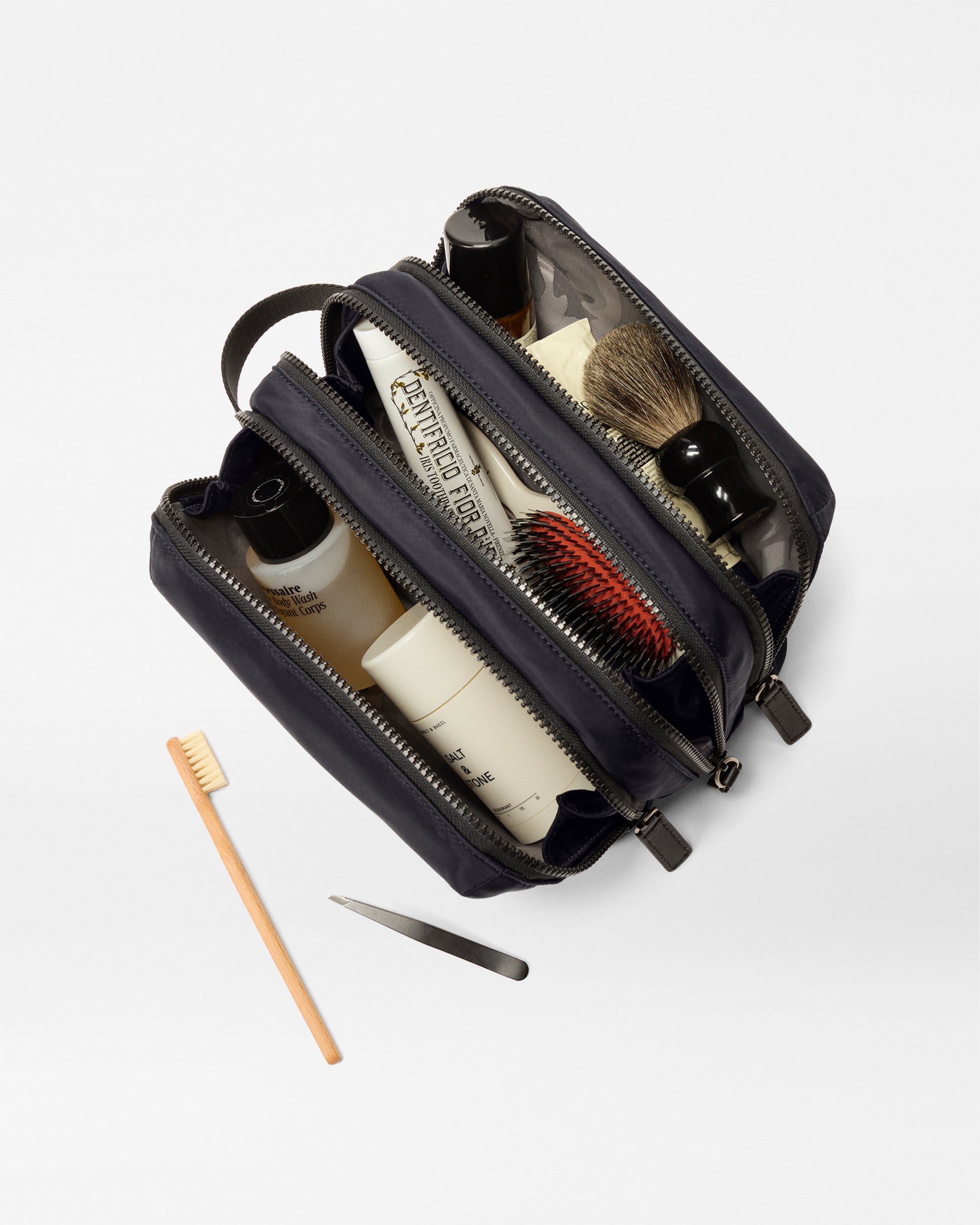 Black Triple Compartment Dopp Kit | MZ Wallace