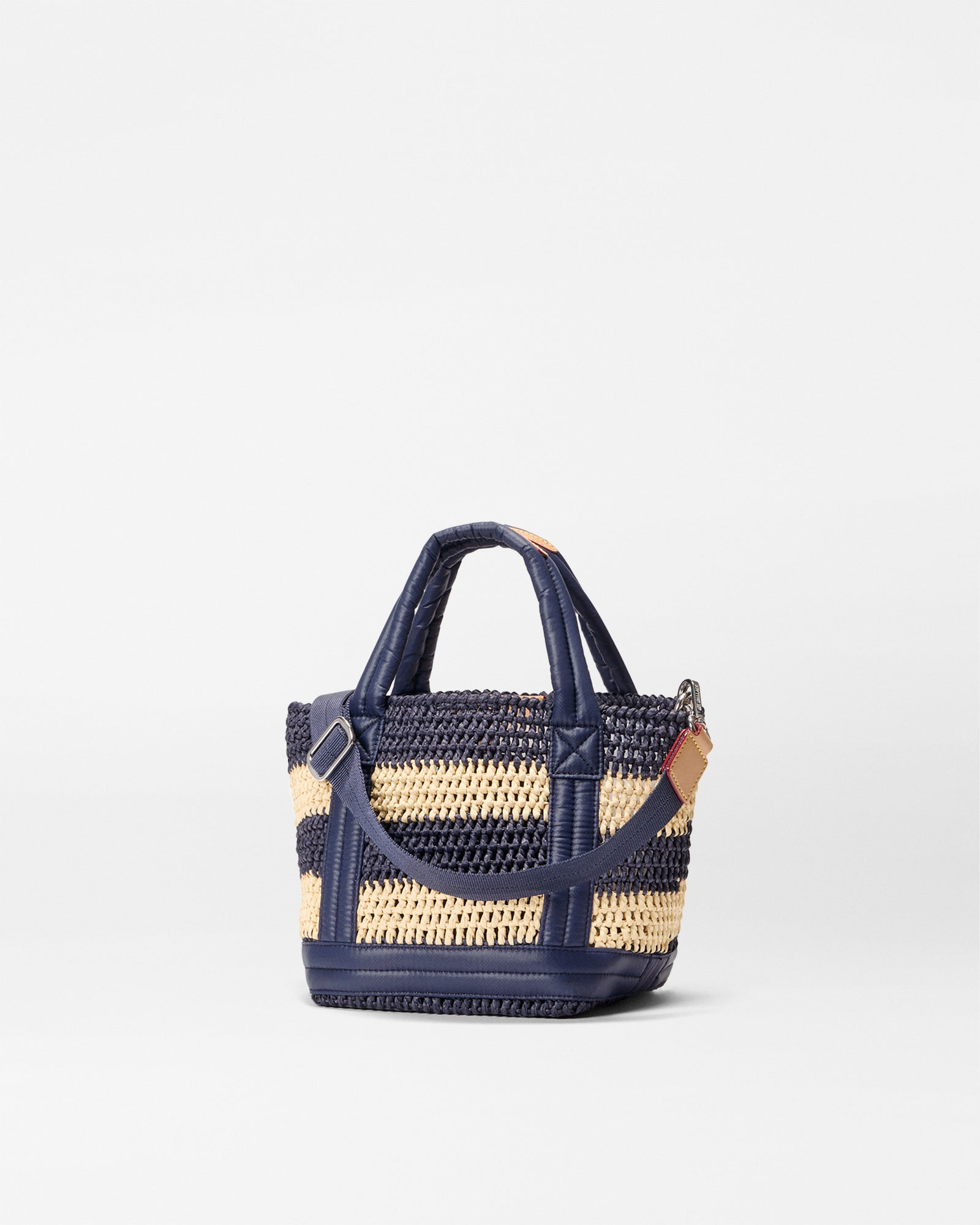 Dawn/Natural Stripe Crochet Mini Crochet Tote