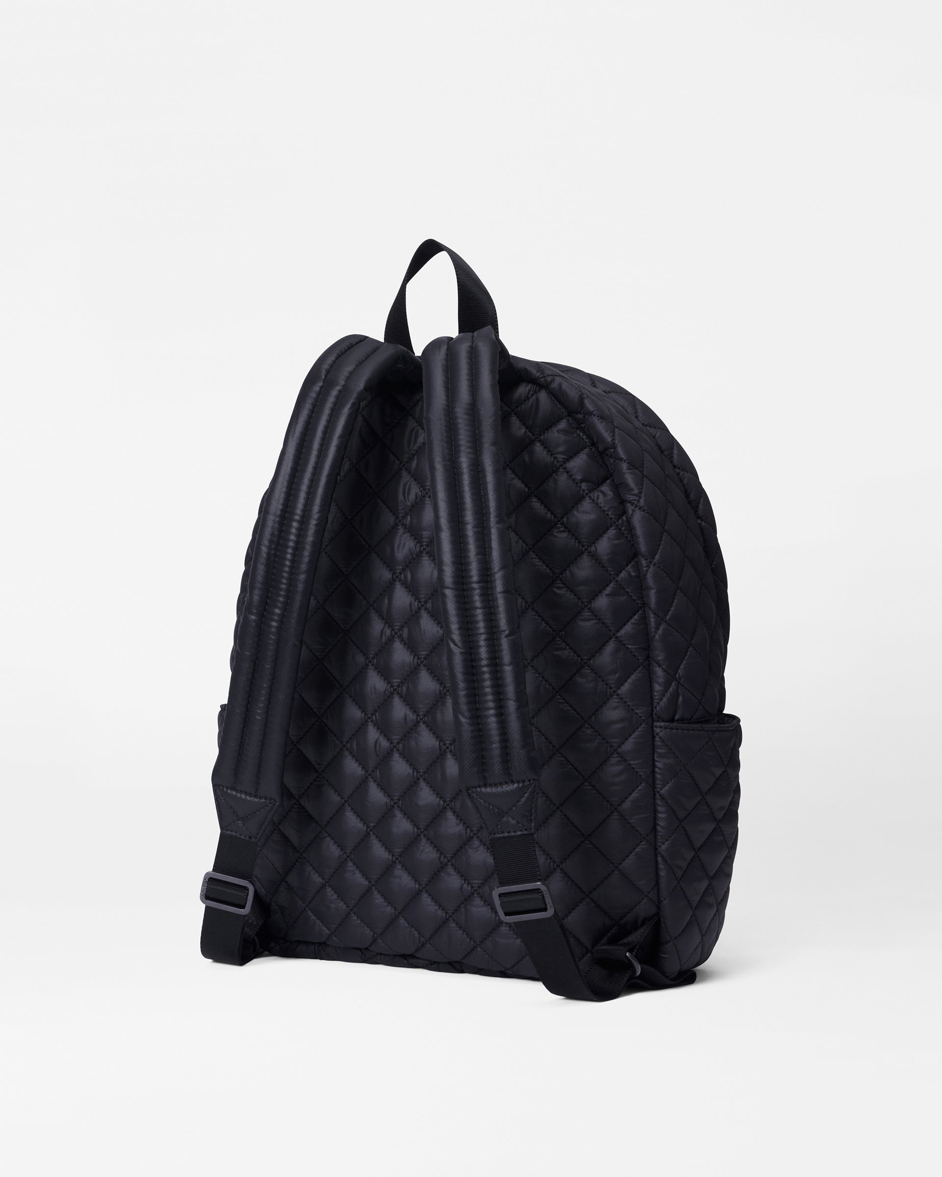 City Backpack - Black Quilted Nylon Backpack | MZ Wallace